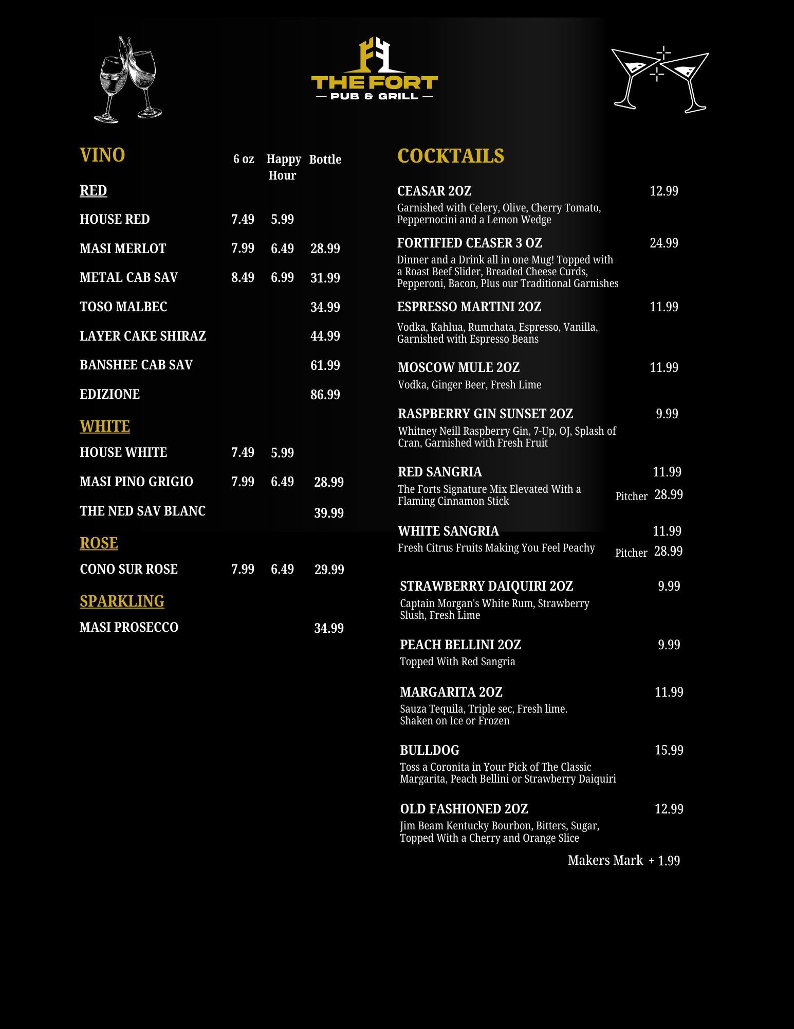 Menu - The Fort Pub & Grill