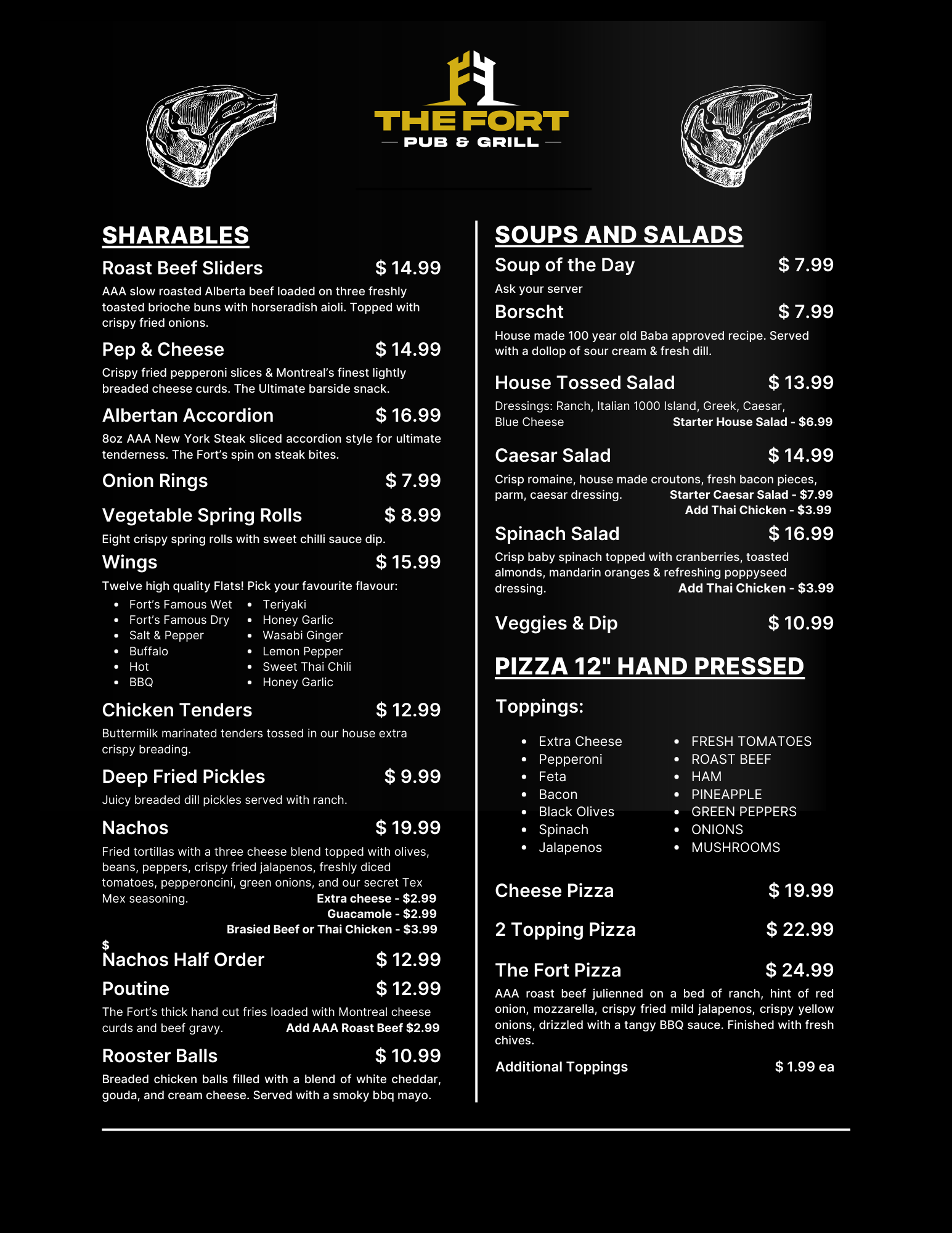Menu - The Fort Pub & Grill
